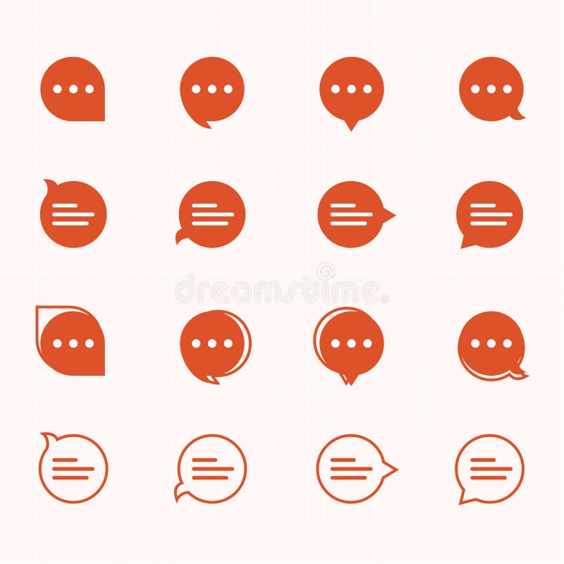 Chat Speech Bubble Design Icon Set. Modern Speech Bubble Chat Design ...