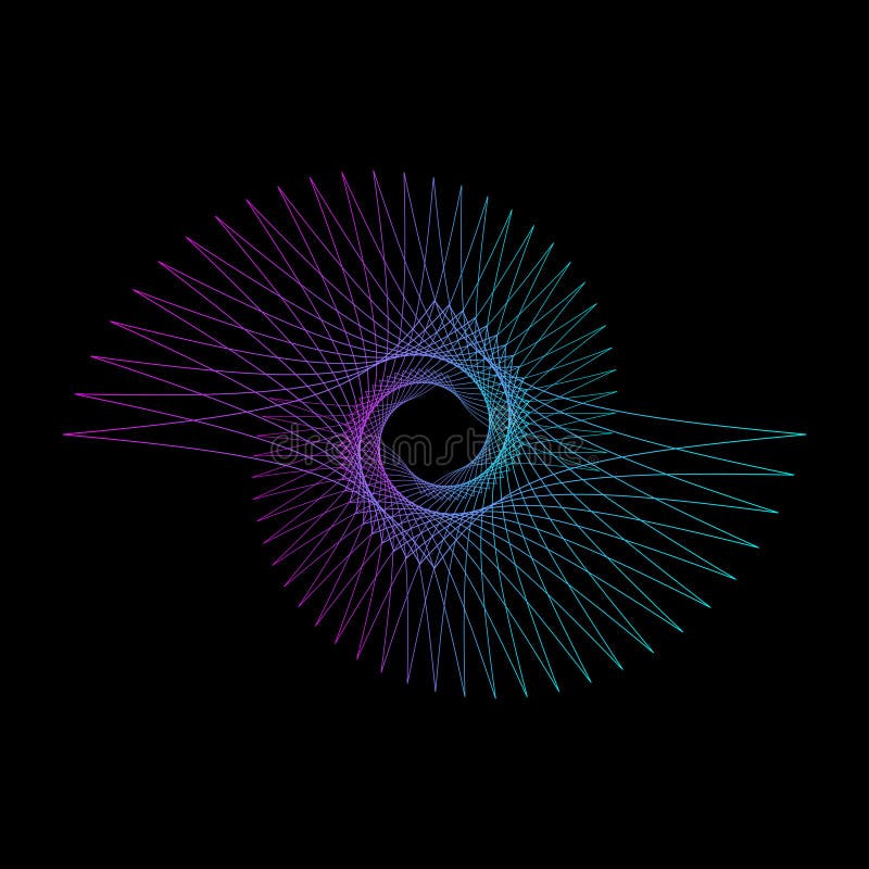 Colorful Spirograph Pattern, Abstract Geometric Art, Radial Symmetry ...