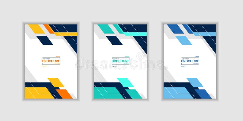 Modern Book Cover Brochure Designs in Geometric Style. Professional ...