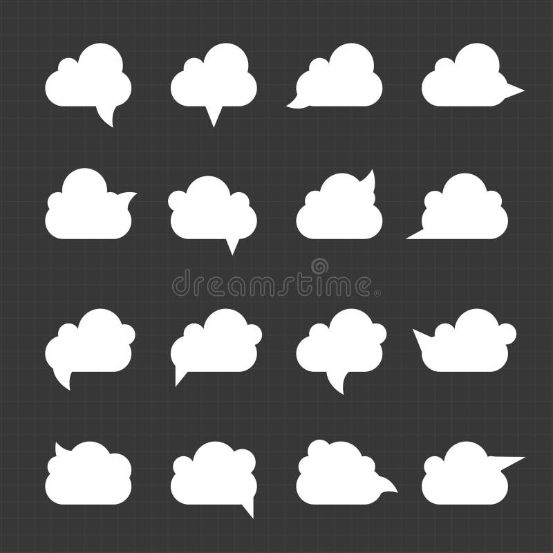 Thought Bubble Icon, Thinking Cloud Icon for Apps and Websites. Set of ...