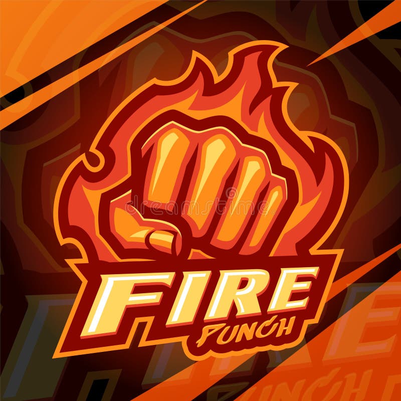 Fire Punch Esport Mascot Logo Design Stock Vector - Illustration of ...