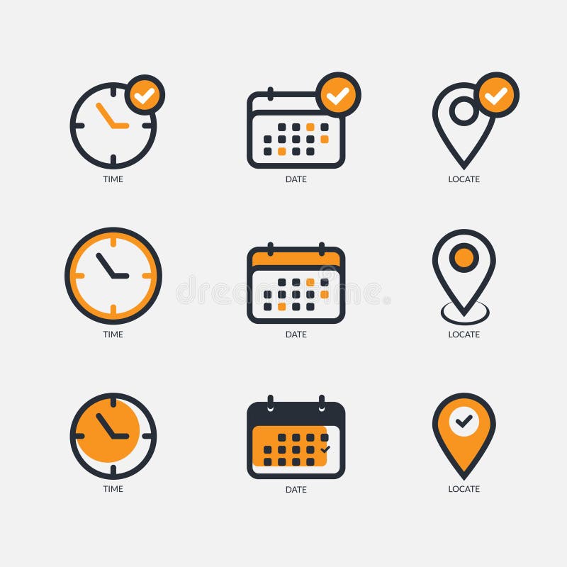 Date Time Location Icon Stock Illustrations – 1,752 Date Time Location Icon Stock Illustrations ...