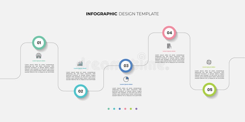 Infographic 5 Step Timeline Journey, Calendar Flat Simple Infographics ...