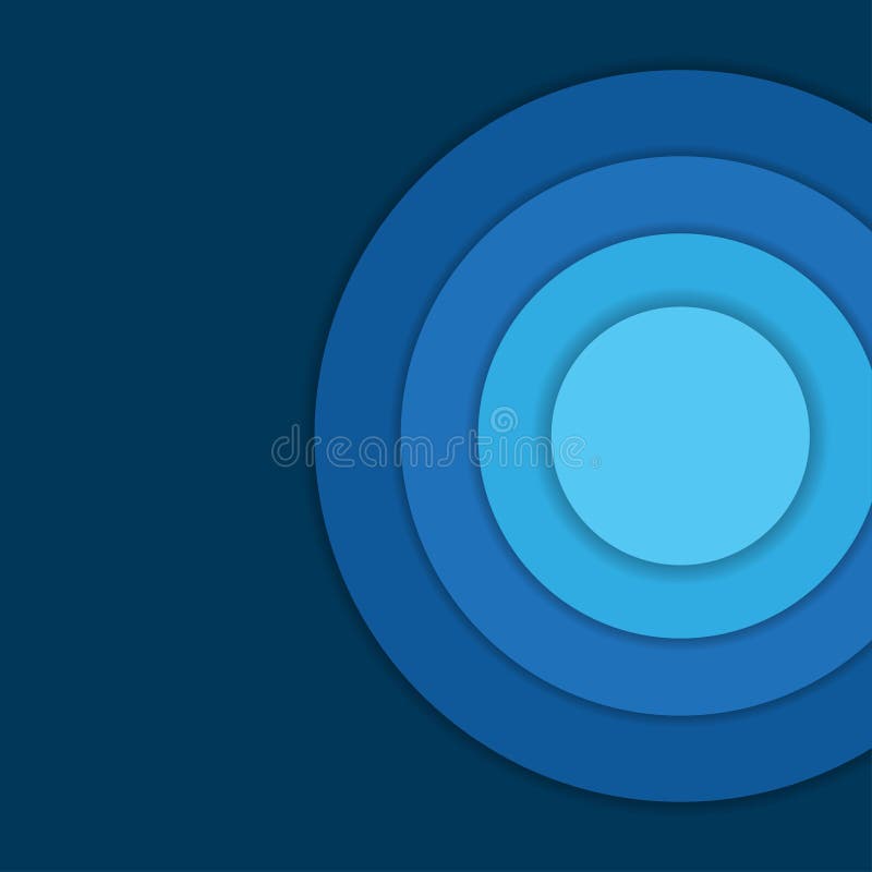 Modern Paper Art Cartoon Abstract Blue Circle. Realistic Trendy Craft ...