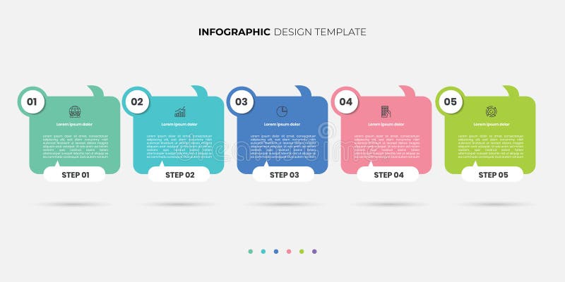 5 Steps Infographics Design Template. Graph, Pie Chart, Workflow Layout ...