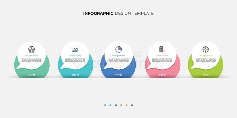 5 Steps Infographics Design Template. Graph, Pie Chart, Workflow Layout ...
