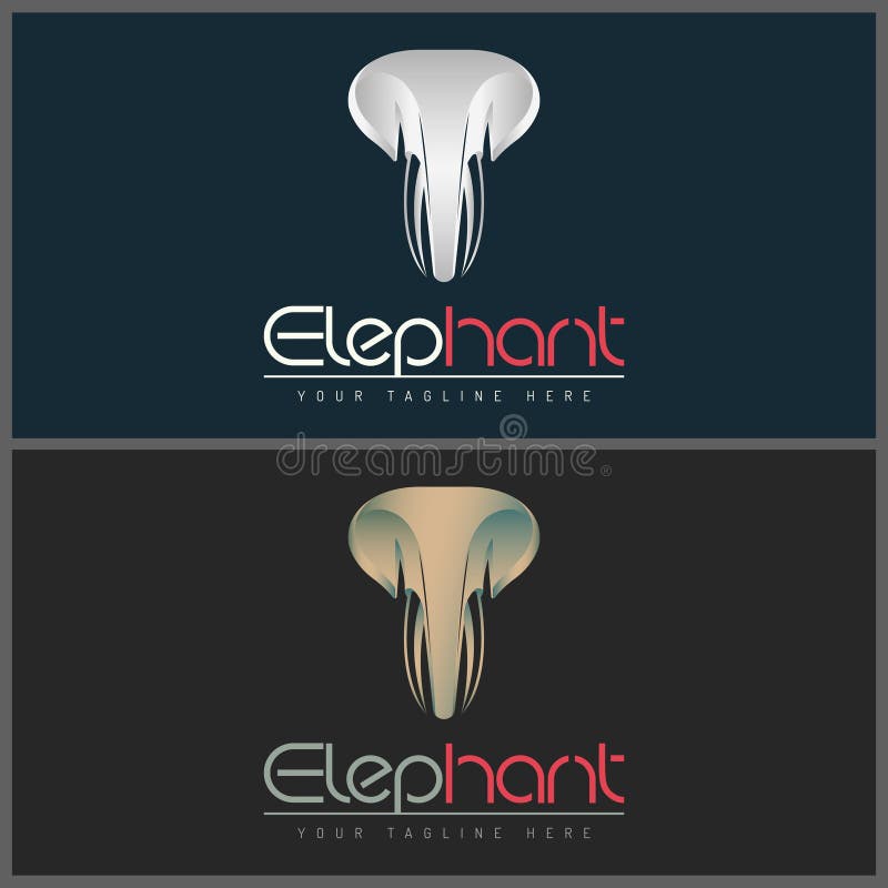 Elephant Ivory Face Head Luxury Logo Set Template Design Stock Vector ...
