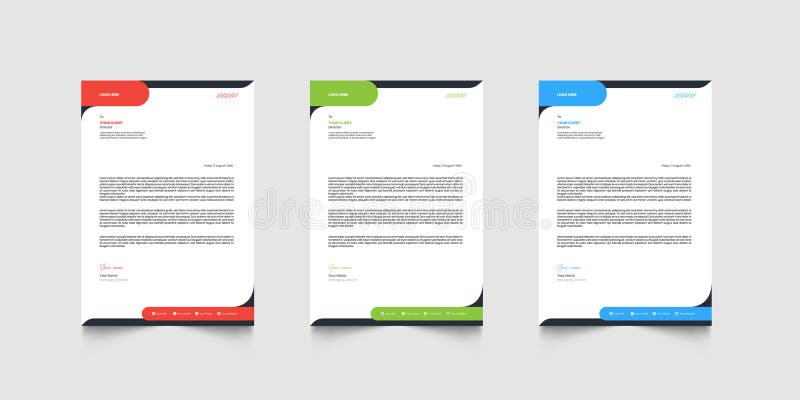 Letter Head Template Design Orange Corporate Modern Creative Stock Photos - Free & Royalty-Free ...