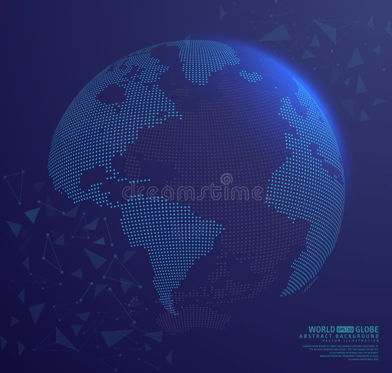 Abstract Globe Earth with Connecting Dots Stock Vector - Illustration ...