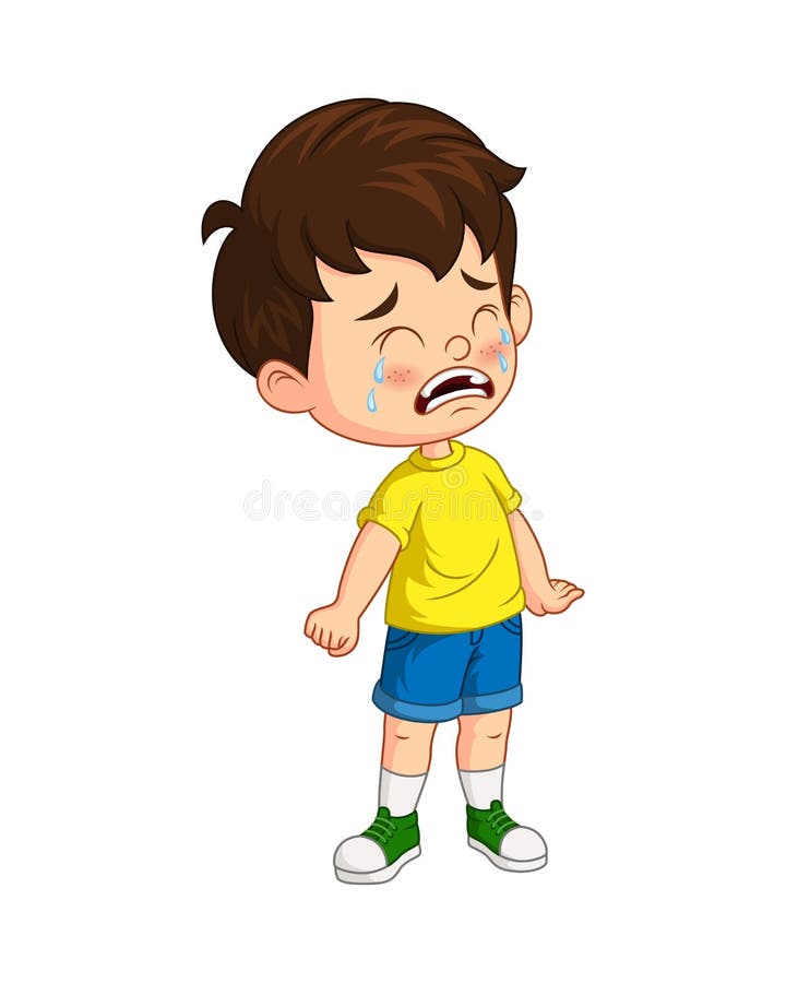 Cartoon Cute Little Boy Crying Stock Vector - Illustration of ...