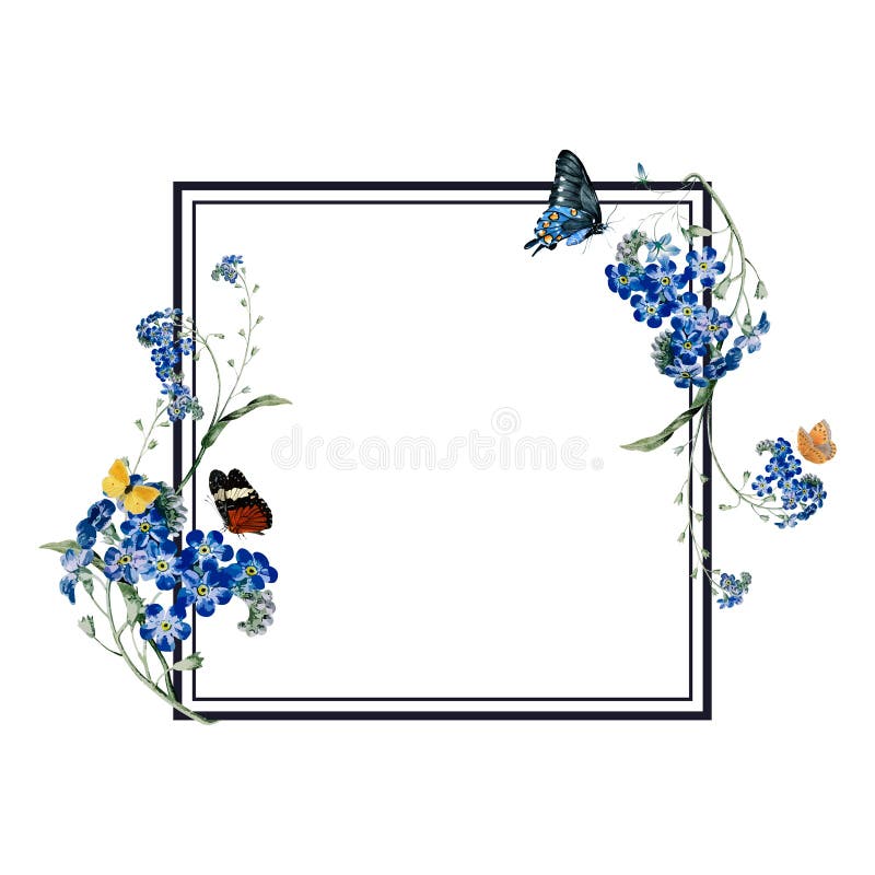 Blank Floral Frame Card Illustration Stock Vector - Illustration of ...