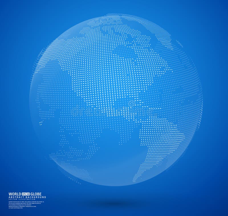 Blue Abstract Dotted Globe Vector Stock Vector - Illustration of planet ...
