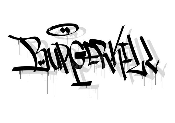 Basic RGB BURGERKILL Word Graffiti Tag Style Stock Vector ...