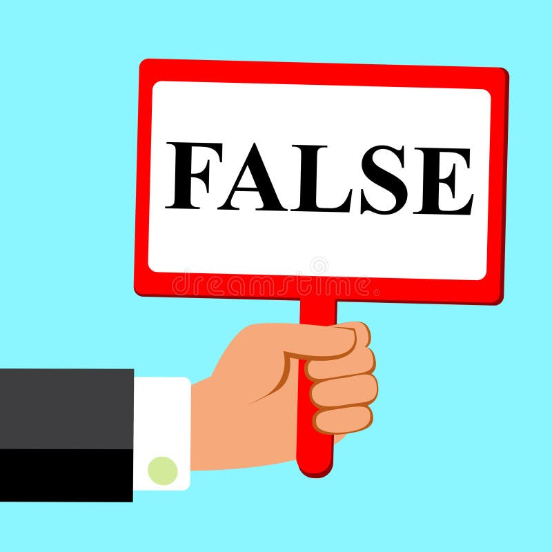 Business Hand With True And False Sign. Vector Illustration Stock ...