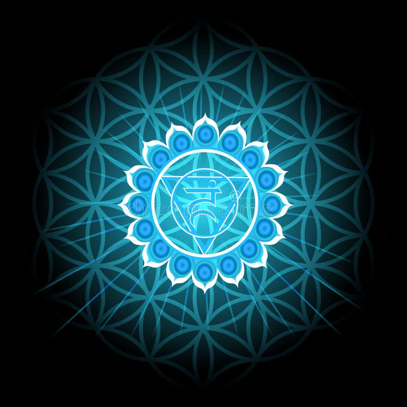 Circle Mandala Pattern. Vishuddha Chakra. Stock Vector - Illustration ...