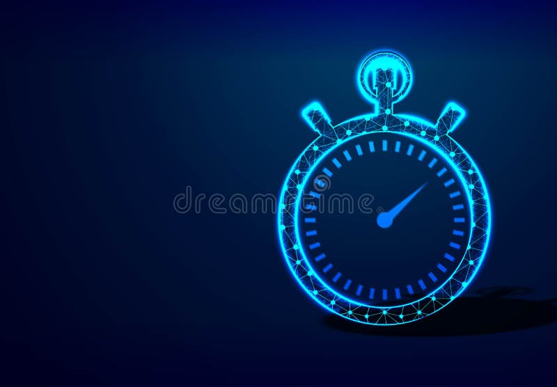 Clock, Timer, Time, Management Low Poly Wireframe Mesh Design Vector ...