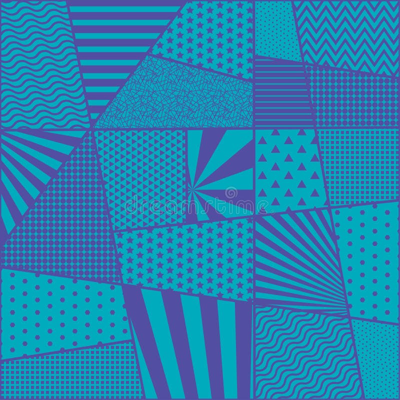 Colorful Trendy Geometric Flat Elements of Pattern Memphis. Pop Art ...