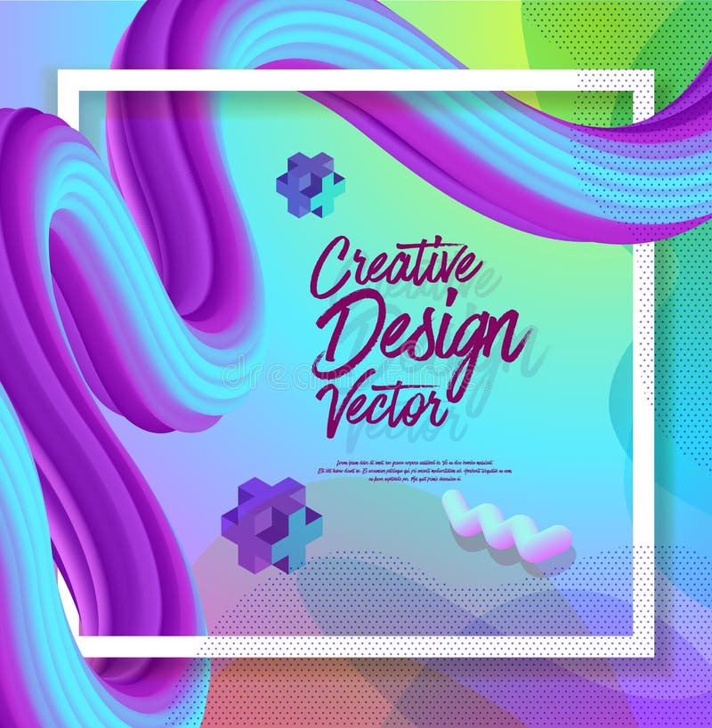 Creative 3d Flow Poster Design Abstract Background Stock Vector ...