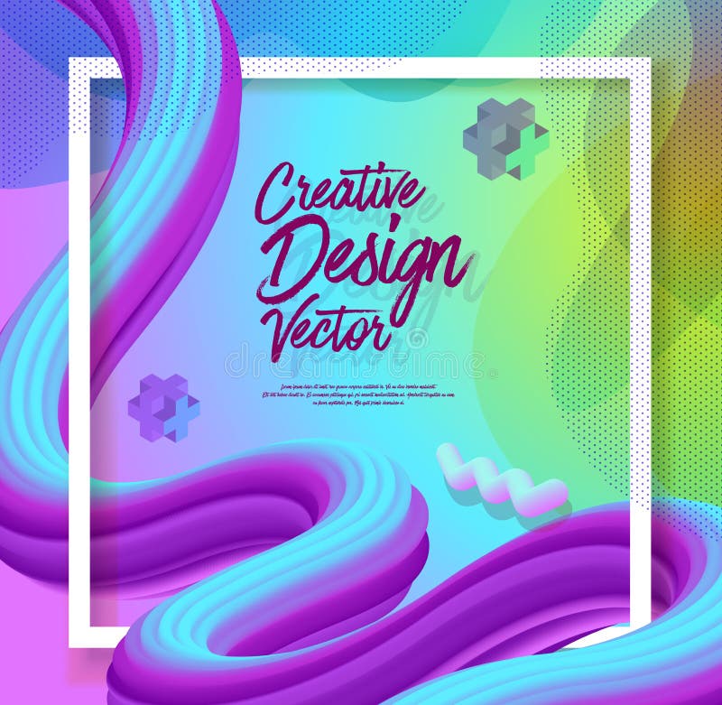 Creative 3d Flow Poster Design Abstract Background Stock Vector ...