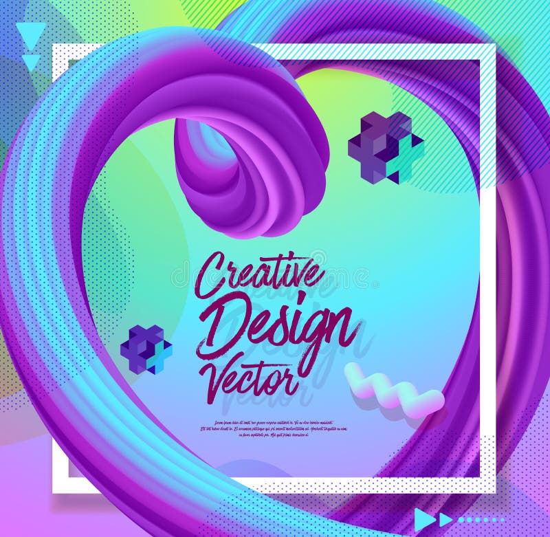 Creative 3d Flow Poster Design Abstract Background Stock Vector ...