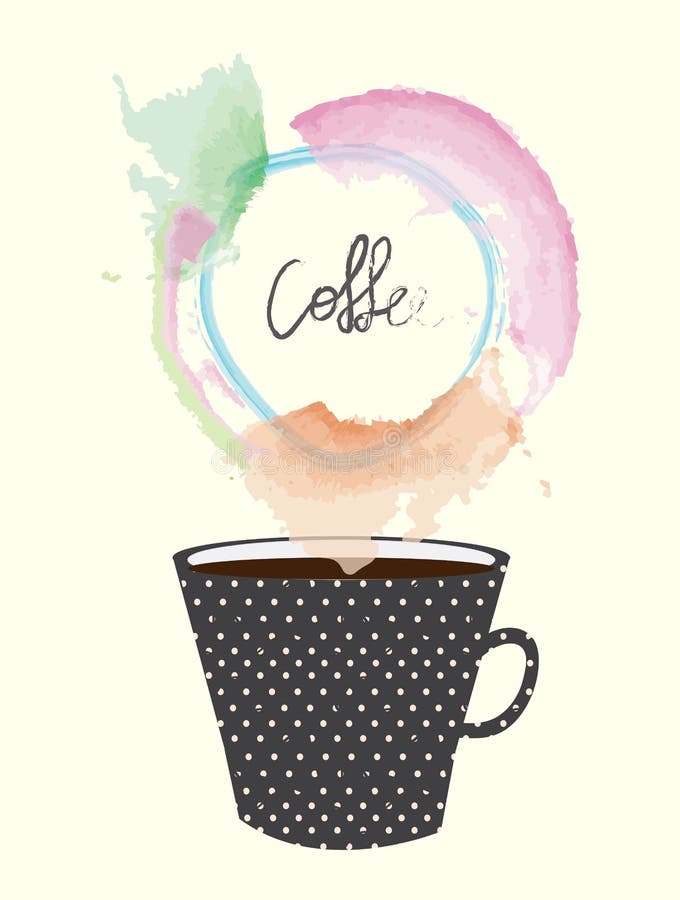 Cup of Copy with Abstract Copy Space Frame for Text. Vector ...