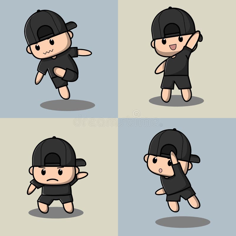 Cute boy 4 action stock vector. Illustration of basic - 228007506