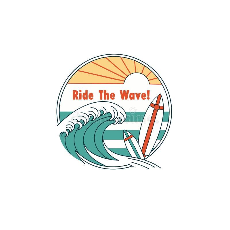 A Dynamic Illustration Showcasing the Essence of Surfing, with Powerful ...