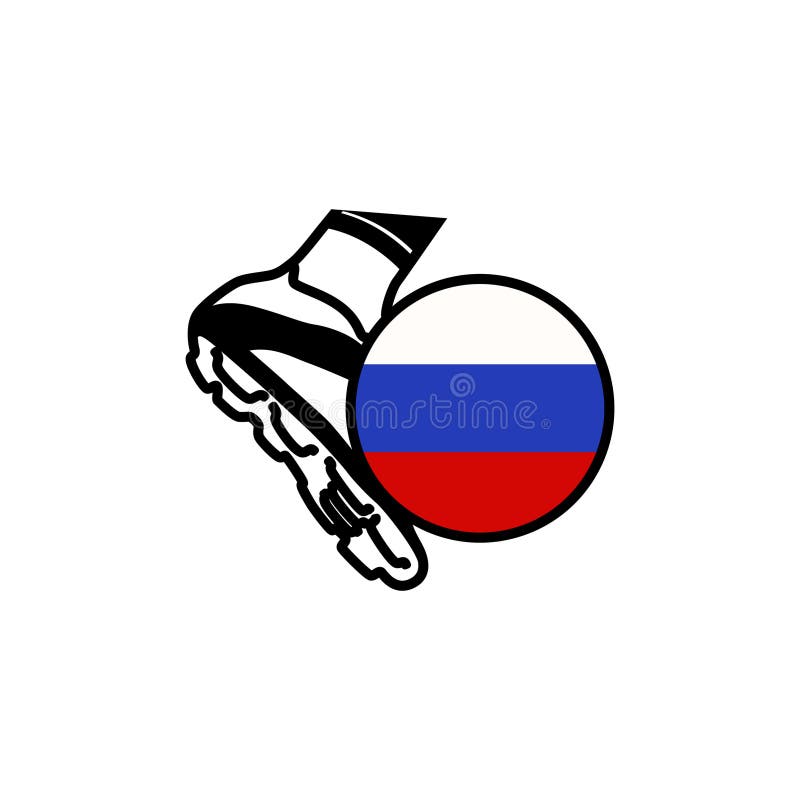 Foot Ball and Flag of the Russia Logo Stock Vector - Illustration of ...