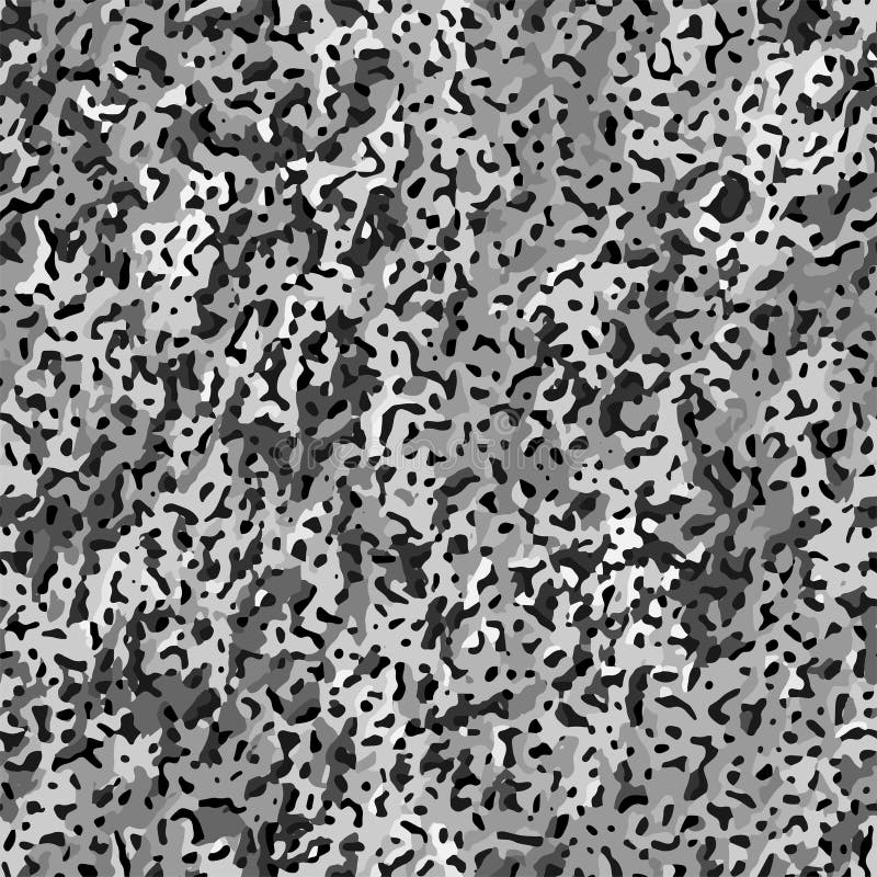 Seamless Gray Camouflage Texture Pattern Vector. Black White Military ...