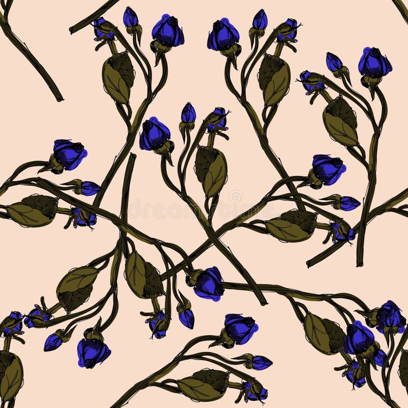 Hand Drawn Roses Vector Illustration. Small Roses Stock Vector ...