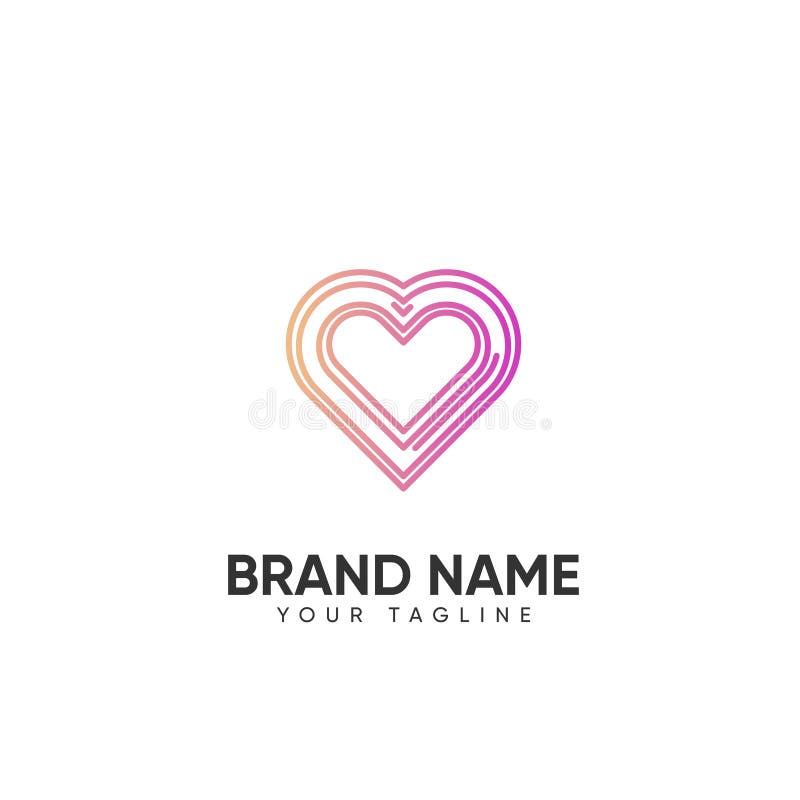 Heart Logo Design Template stock vector. Illustration of flat - 164739411