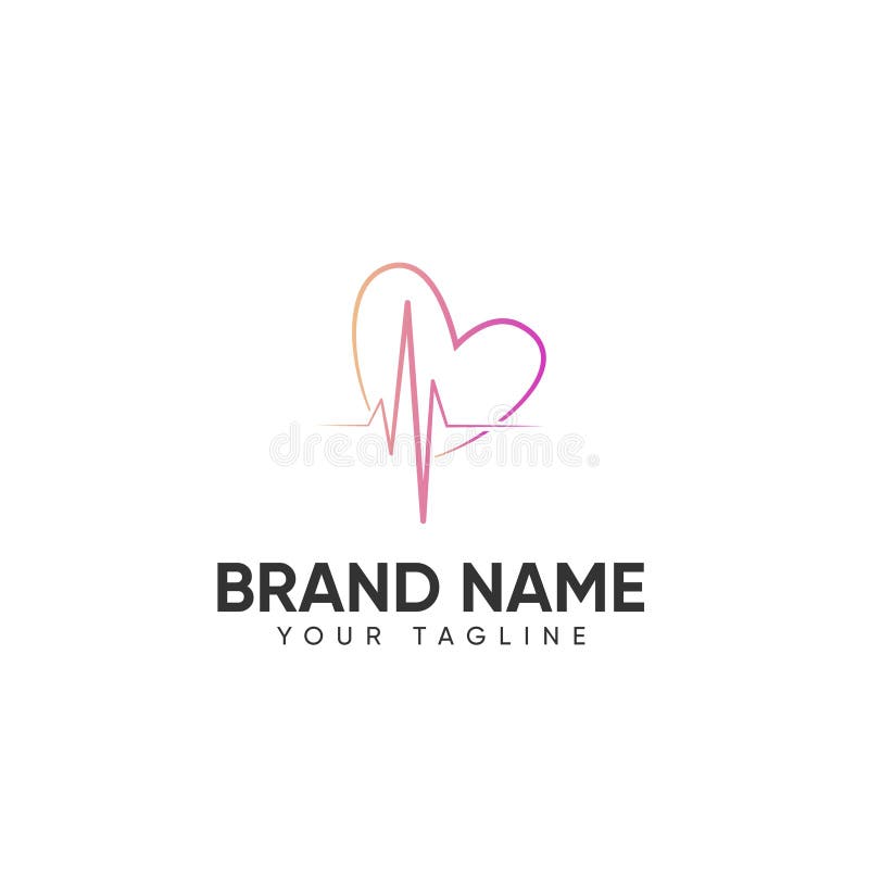 Heart Rate Logo Design stock vector. Illustration of health - 164739500