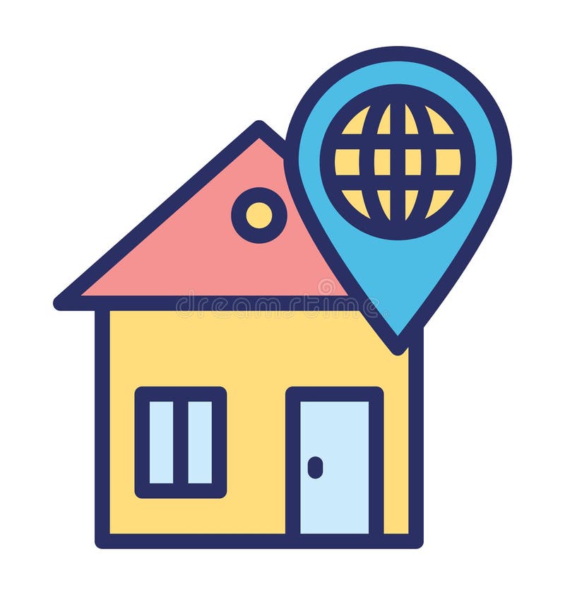 Basic RGB Home Location Isolated Vector Icon Which Can Easily Modify or ...