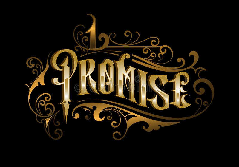 Basic RGB PROMISE Word Lettering Custom Design Stock Vector ...