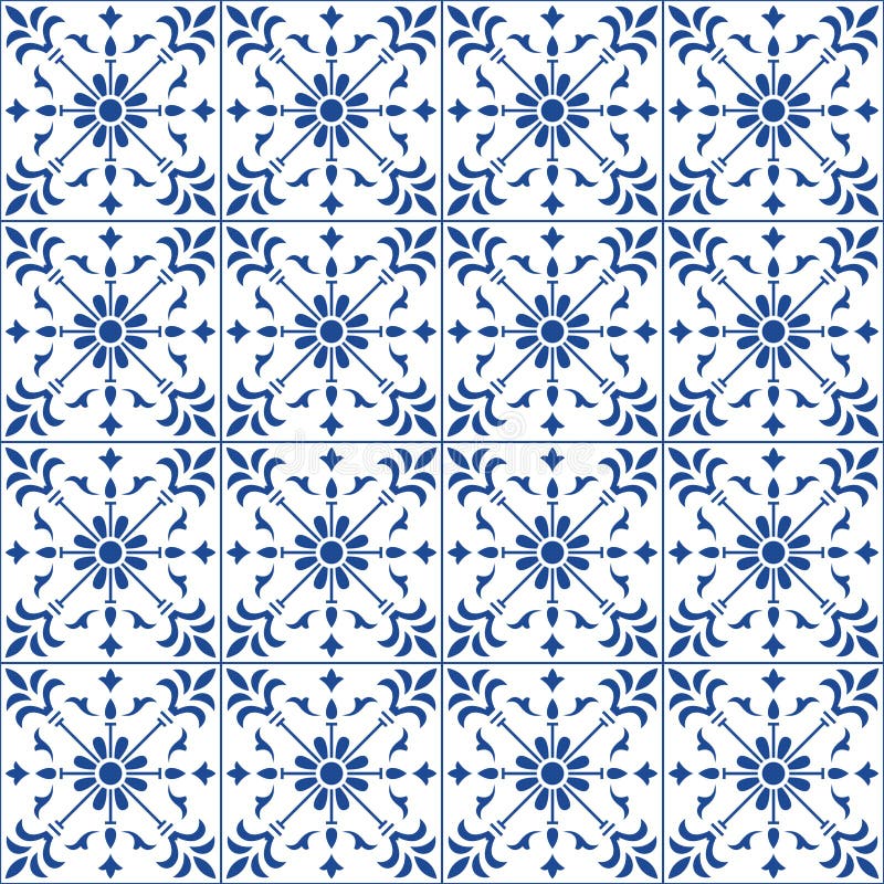 Seamless Ornamental Pattern, Imitation of Portuguese Ceramic Tiles ...