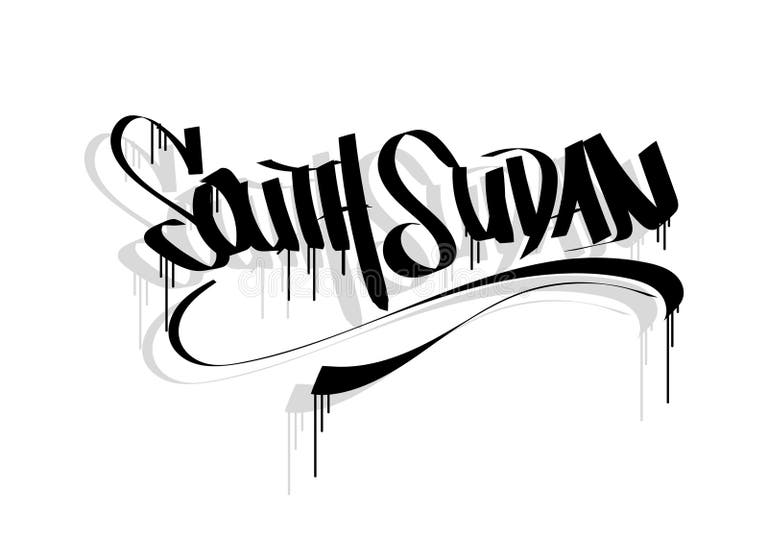 Basic RGB SOUTH SUDAN Country Graffiti Tag Style Stock Vector ...