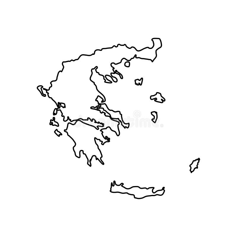 Simplified Map of Greece Outline, with Slightly Bent Flag Under Stock ...