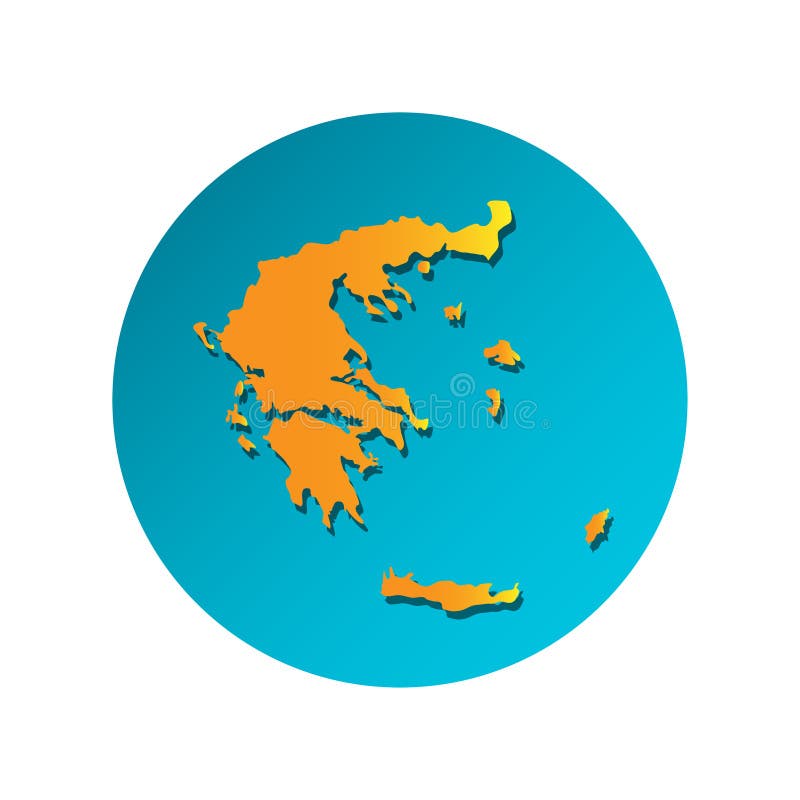 Simplified Map of Greece Outline, with Slightly Bent Flag Under Stock ...