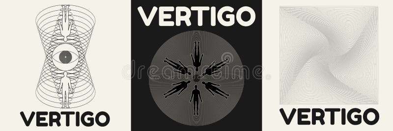 Vertigo. Vector Set of Hand Drawn Minimalistic Illustration Stock ...
