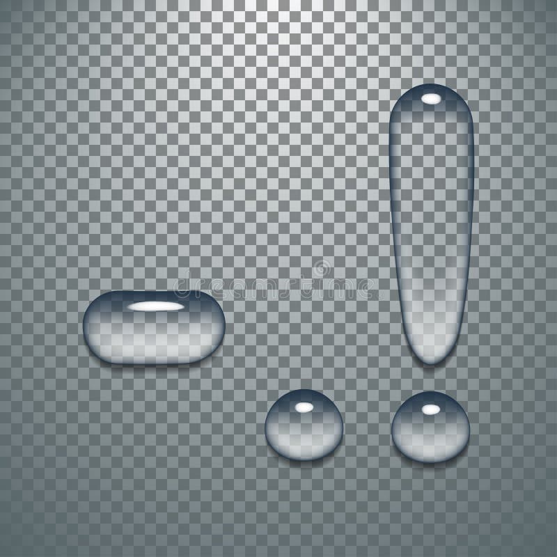 Water Typeface with Transparent Pattern Exclamation Mark Stock Vector ...