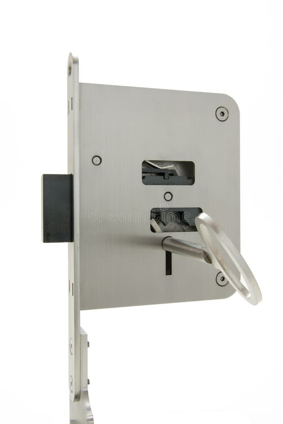 Basic Sample Door Lock with Key Stock Photo - Image of mechanism, view ...
