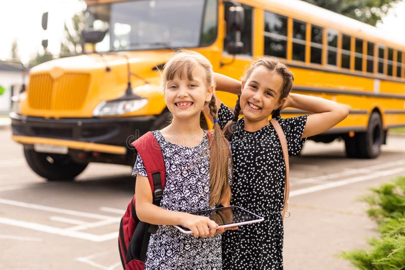 Basic School Students Crossing the Road Stock Image - Image of outdoor ...
