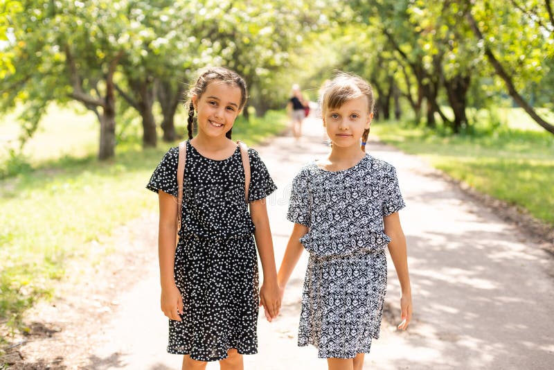 Basic School Students Crossing the Road Stock Photo - Image of ...