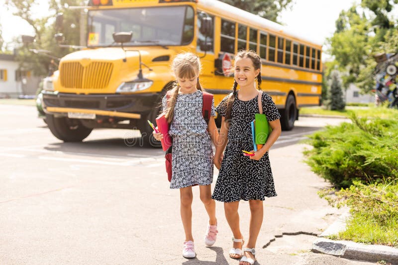 Basic School Students Crossing the Road Stock Photo - Image of lovely ...
