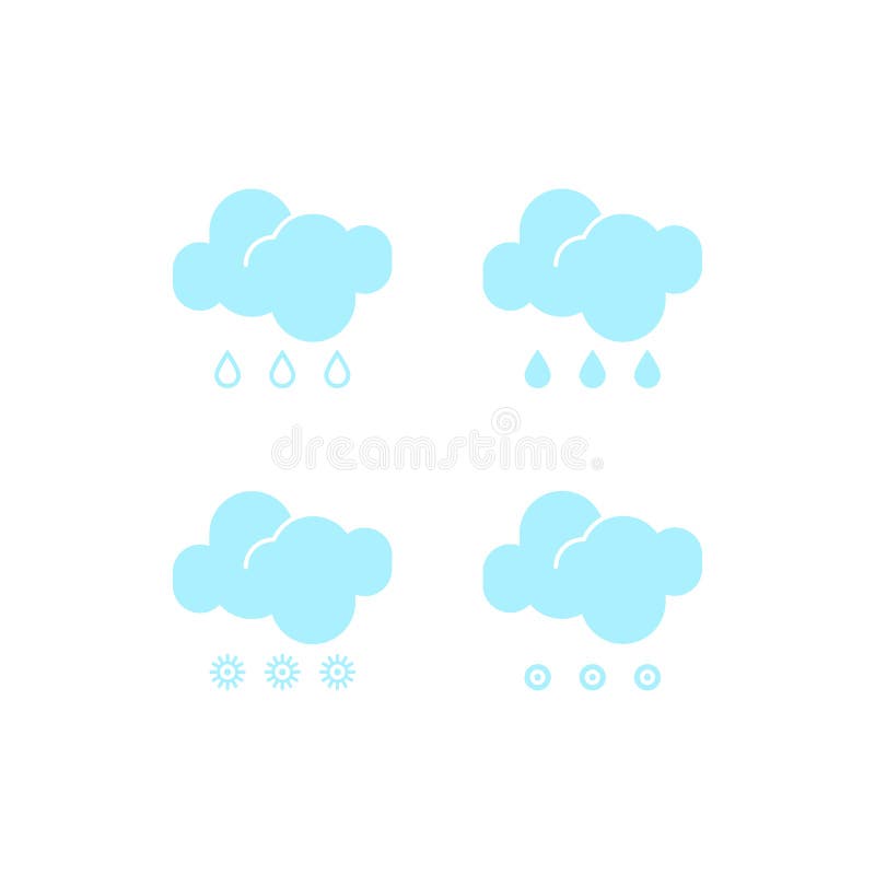 Basic Set of Essential Weather Fall-out Icons in Vector To Show the ...