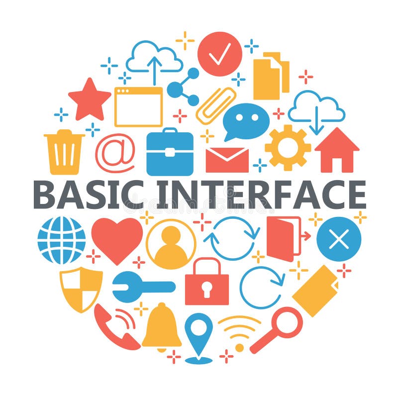 Basic Set of Website Icons for Navigation, Silhouette Isolated Vect ...