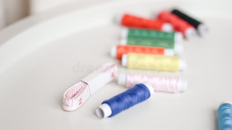 Basic Sewing Tools with Colorful Threads and Tape for Beginner S Workshop Stock Image - Image of ...