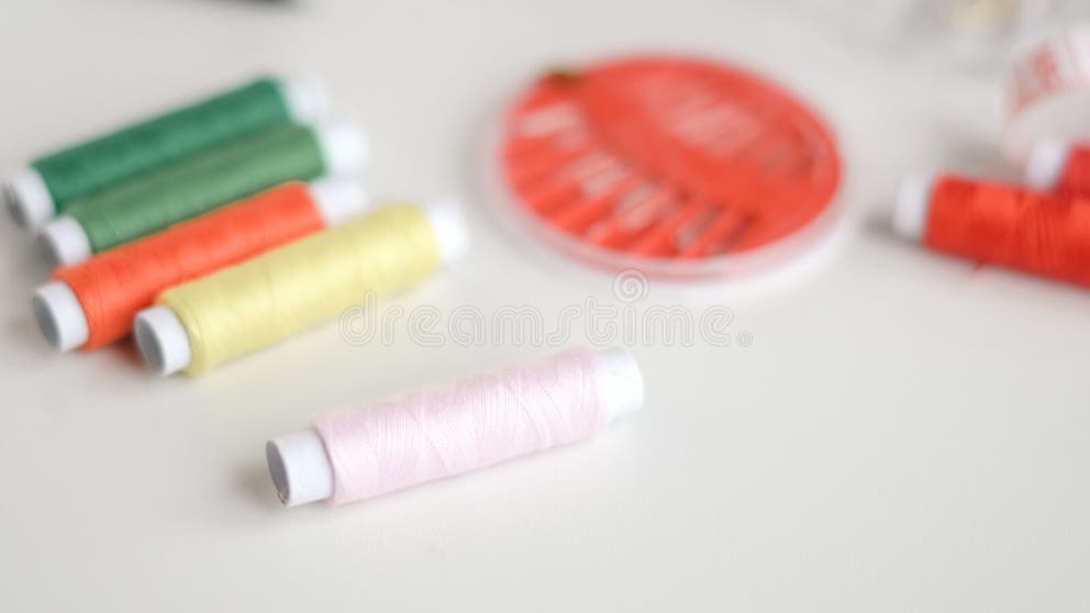 Basic Sewing Tools with Colorful Threads and Tape for Beginner S Workshop Stock Photo - Image of ...