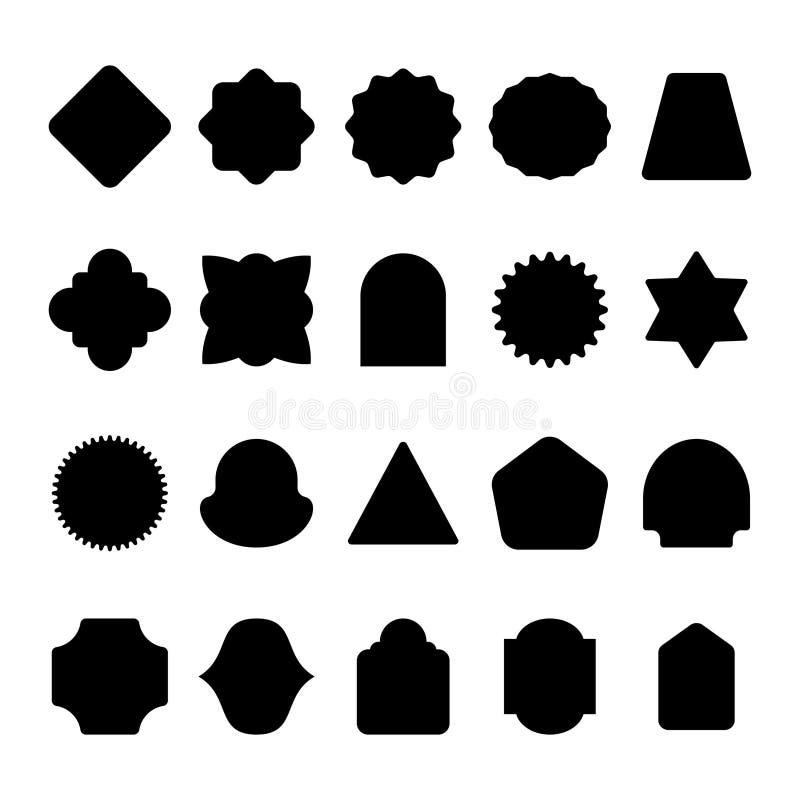 Basic Shape Blank Tag Label Stock Illustration - Illustration of ...