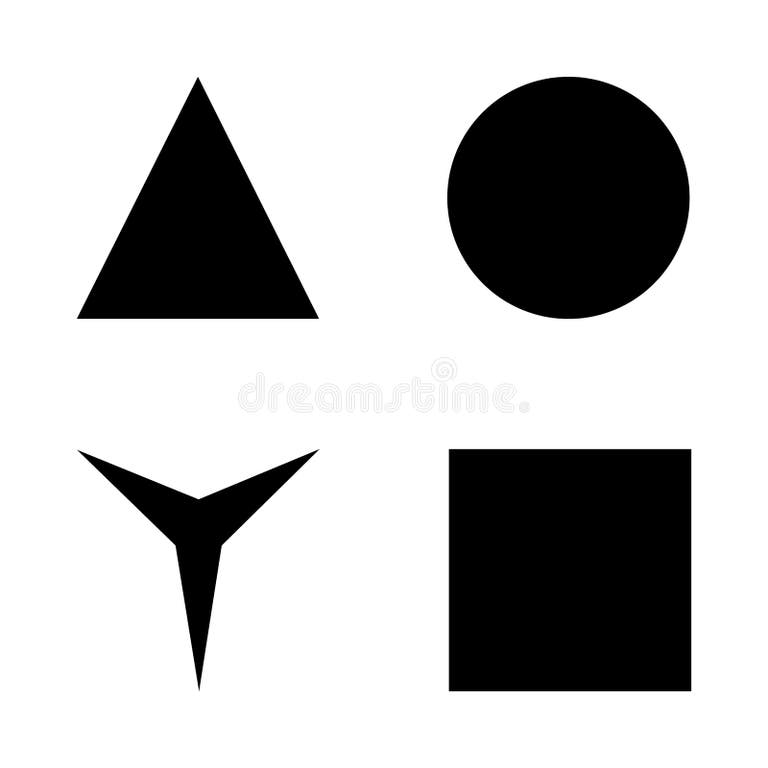 Basic Shape Elements with Sharp and Rounded Edges Vector Set.Wooden Block Shapes in a Row ...